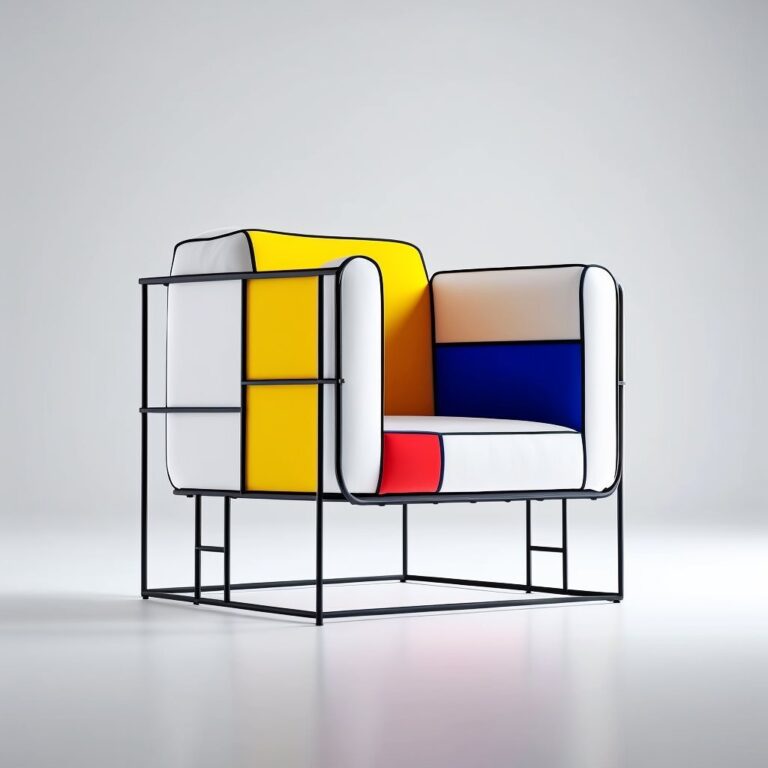 Homenaje a Mondrian a través de muebles digitales - Picnic Media